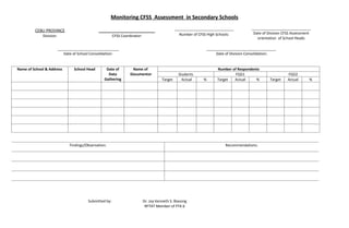 Monitoring Tool for the Child Friendly School System Assessment in ...
