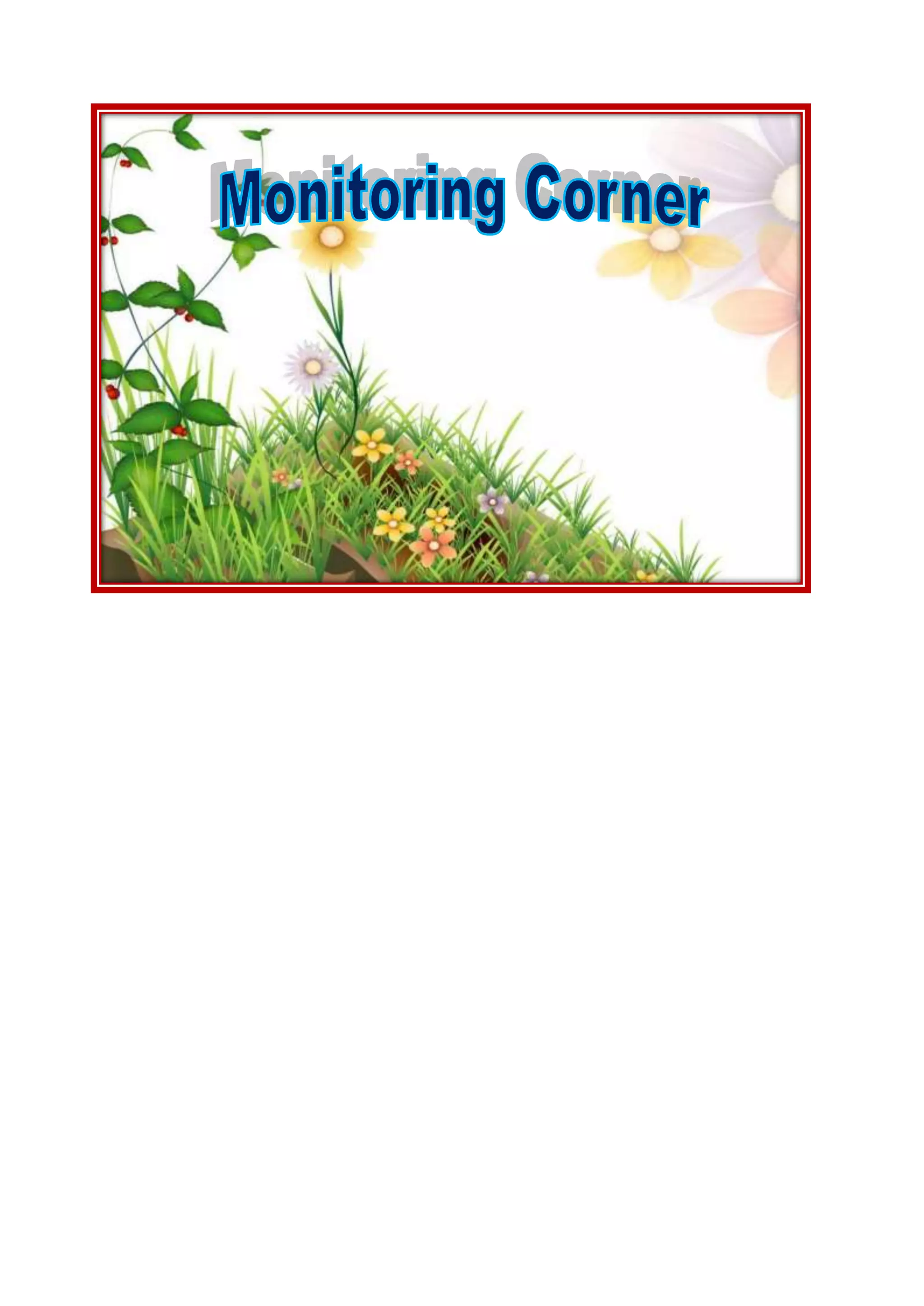 Monitoring corner for classroom | DOCX