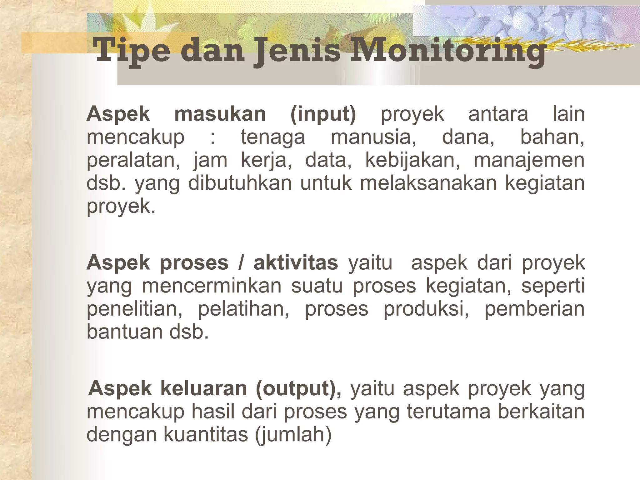 Monitoring dan evaluasi | PPT