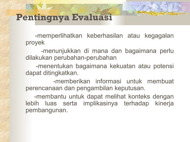 Monitoring dan evaluasi | PPT
