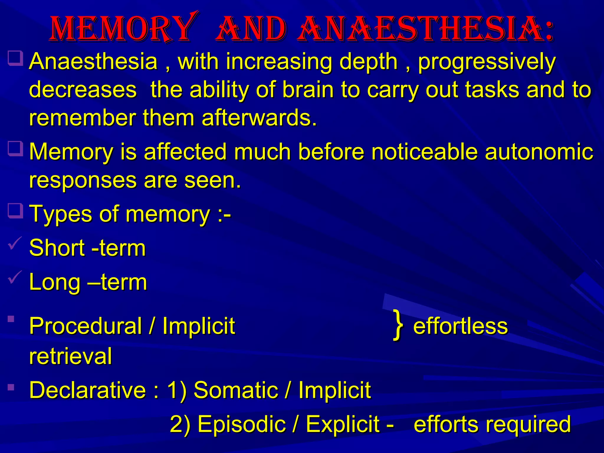 Monitoring depth of anaesthesia | PPT