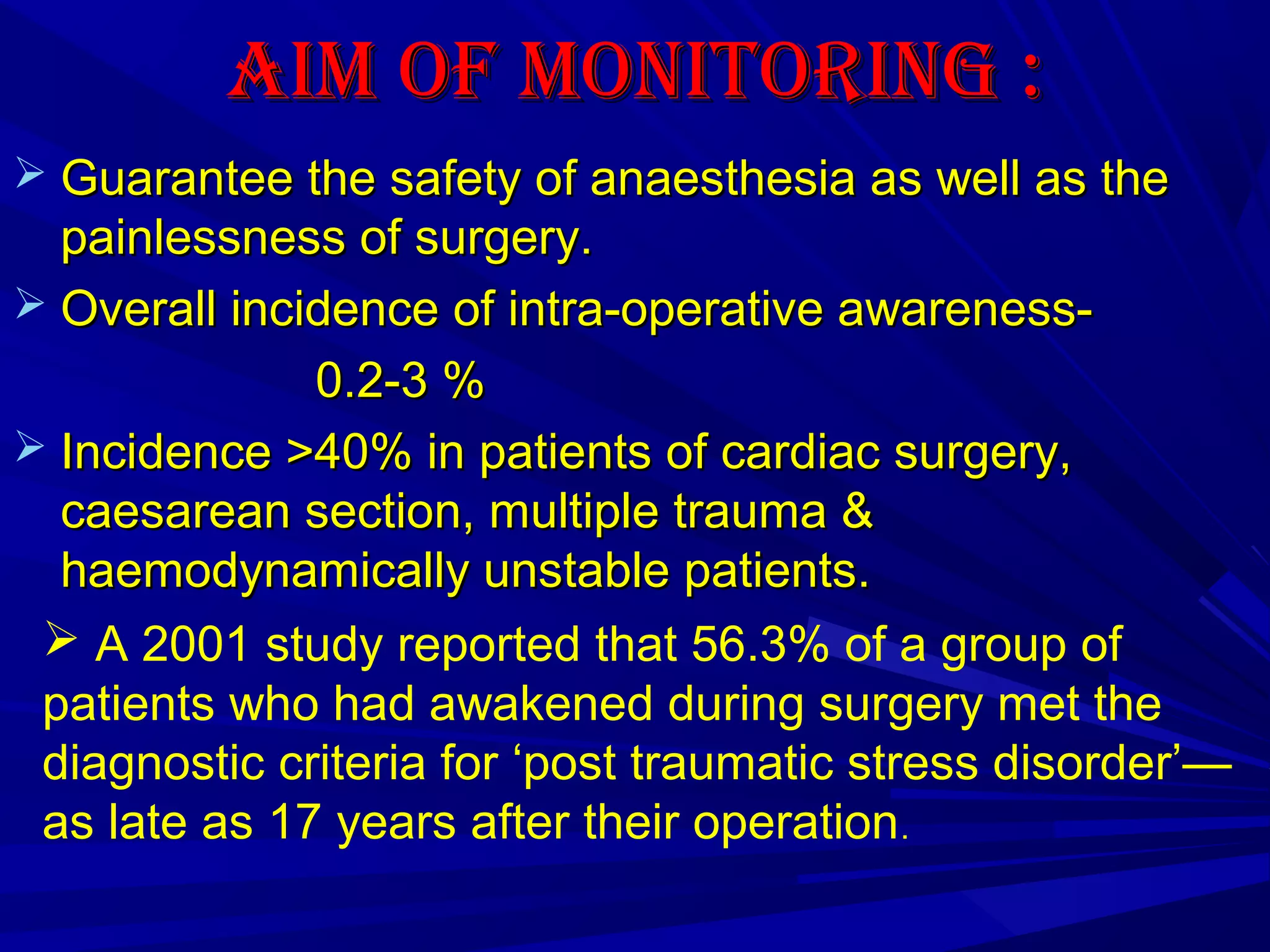 Monitoring depth of anaesthesia | PPT