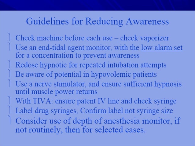 Monitoring depth of anaesthesia | PPT | Surgery | Medical Health