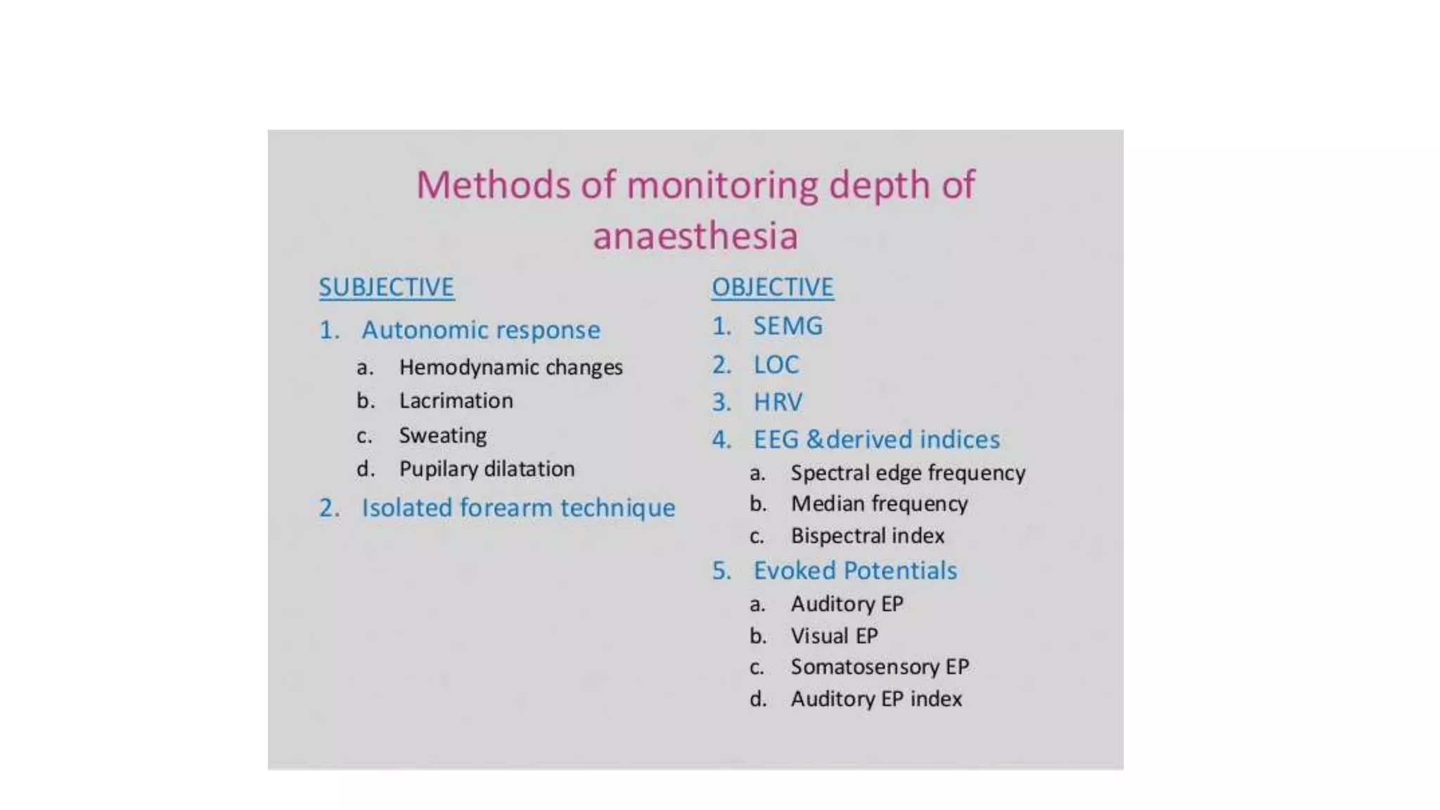 Monitoring depth of anesthesia | PPT