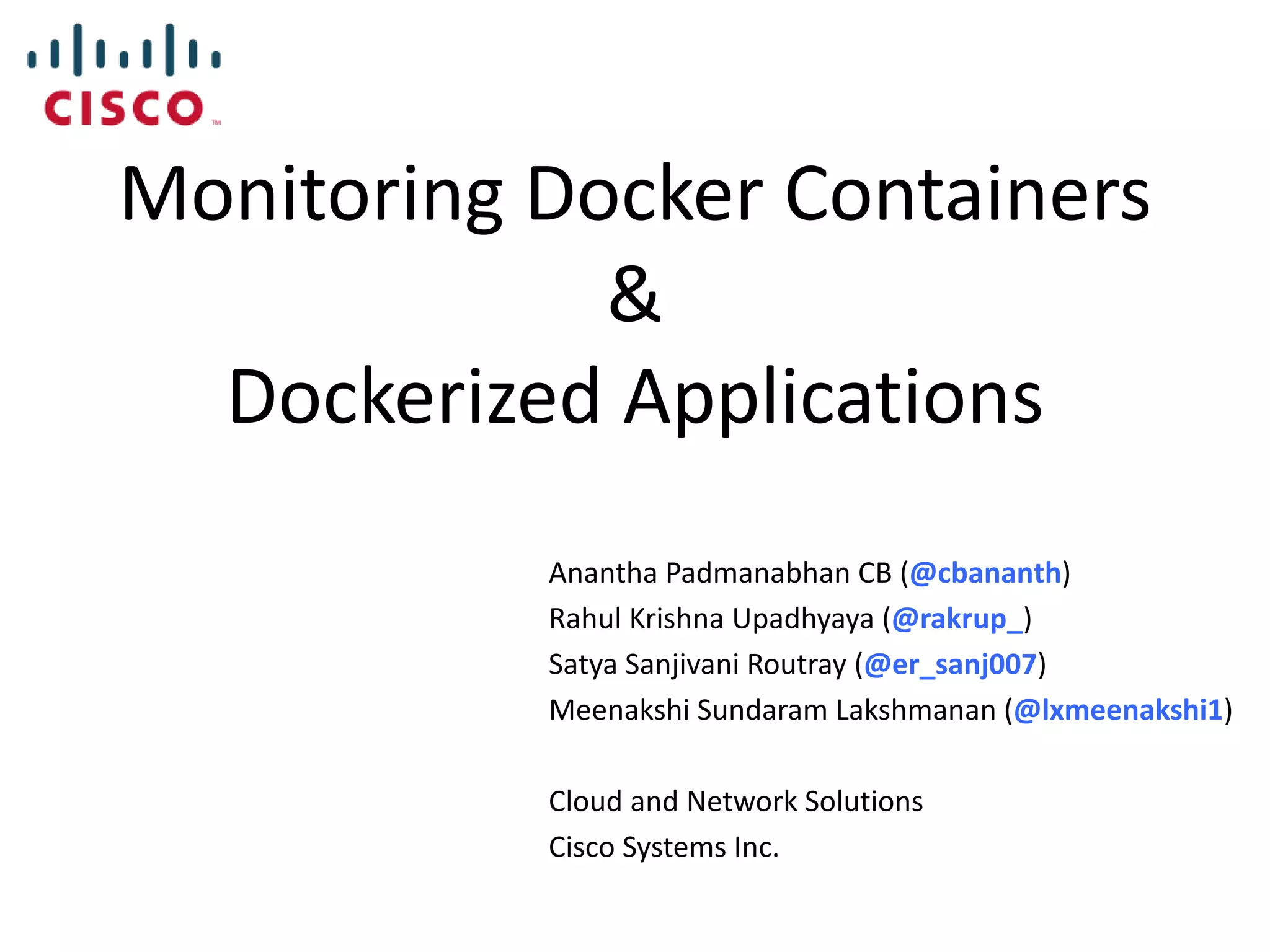 Monitoring Docker Container And Dockerized Applications Ppt 2235