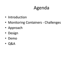 Monitoring docker container and dockerized applications | PPTX