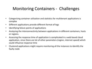 Monitoring docker container and dockerized applications | PPT