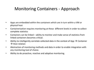Monitoring docker container and dockerized applications | PPT