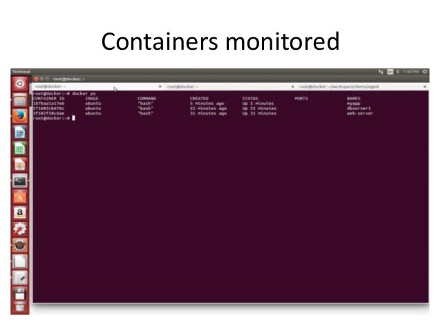 Monitoring docker container and dockerized applications