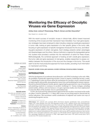 Monitoring efficacy gene expression frontiers | PDF