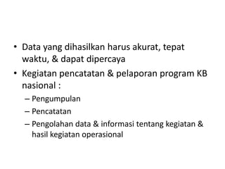 Monitoring & evaluasi dalam pelayanan kb | PPTX