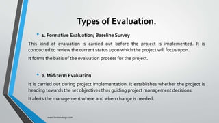 Monitoring and evaluation of Projects | PPTX