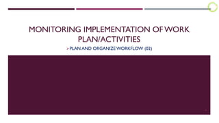 Monitoring implementation of work plan | PDF