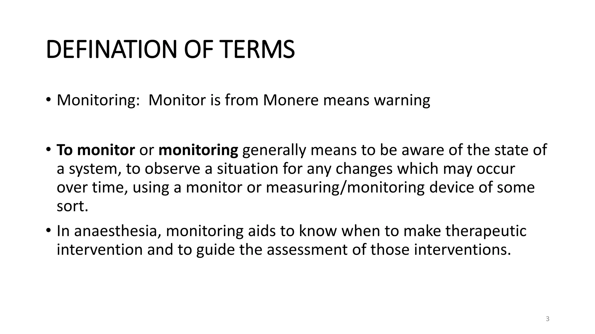 Monitoring in anaesthesia by stanley ogochukwu okerulu | PPTX