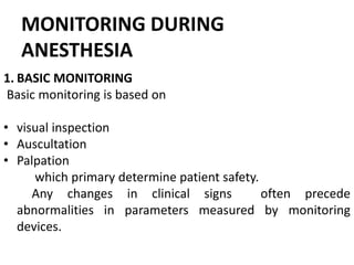 MONITORING IN ANESTHESIA respiratory, neurological | PPTX