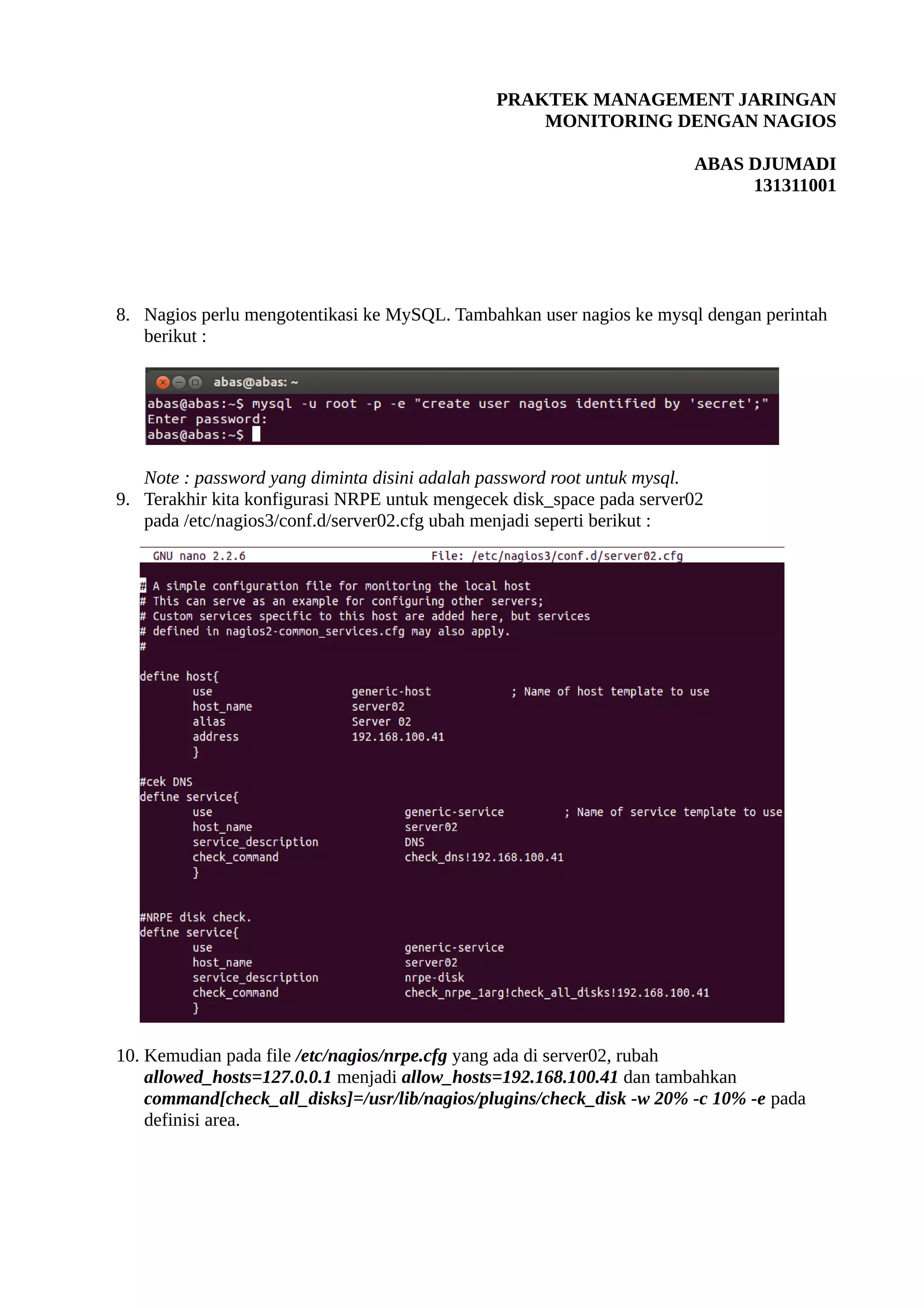 Monitoring jaringan dengan nagios | PDF