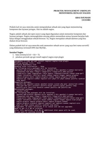 Monitoring jaringan dengan nagios | PDF