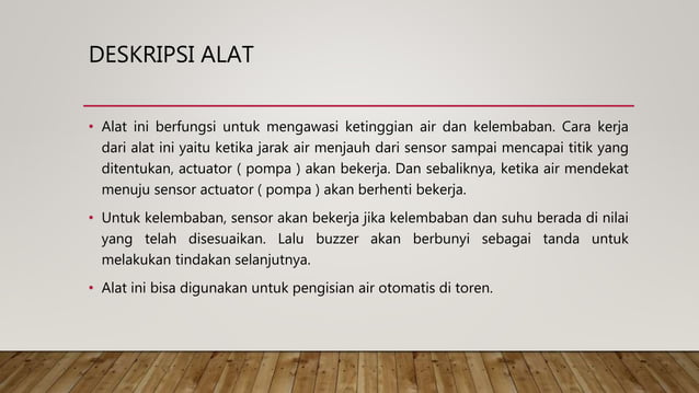 Monitoring ketinggian air dan kelembaban berbasis io t | PPT