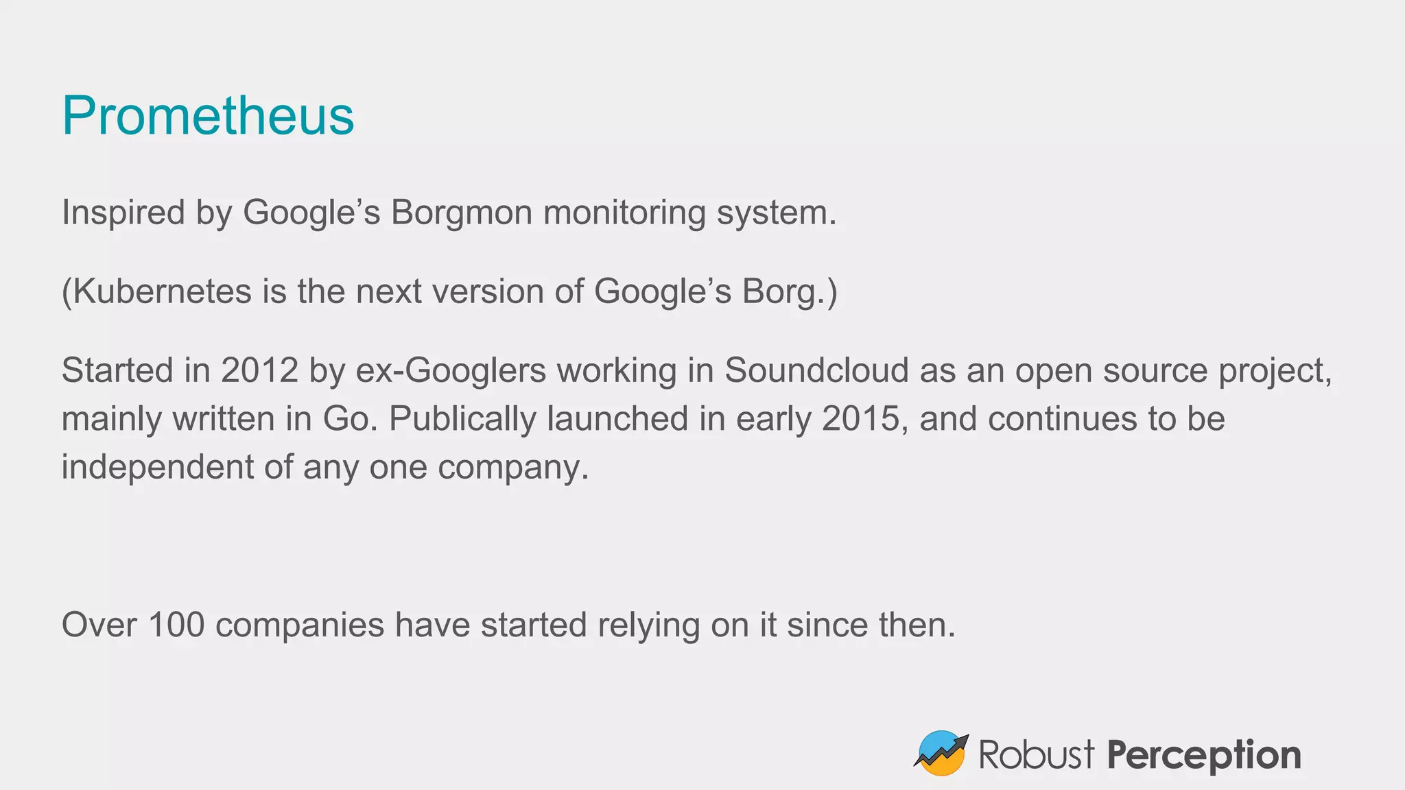 Monitoring Kubernetes with Prometheus (Kubernetes Ireland, 2016) | PPT