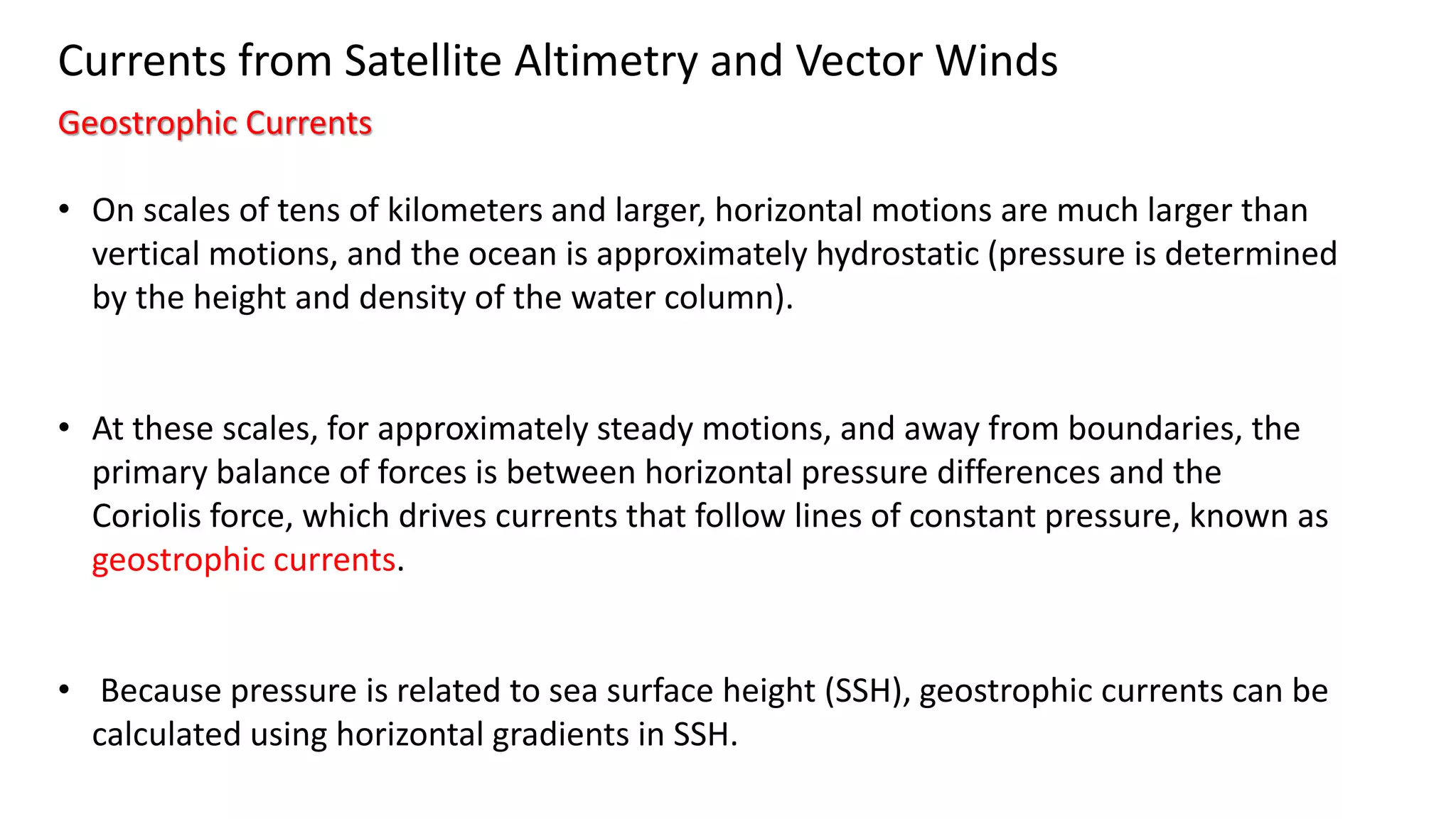 Monitoring ocean currents using satellite sensors | PPT