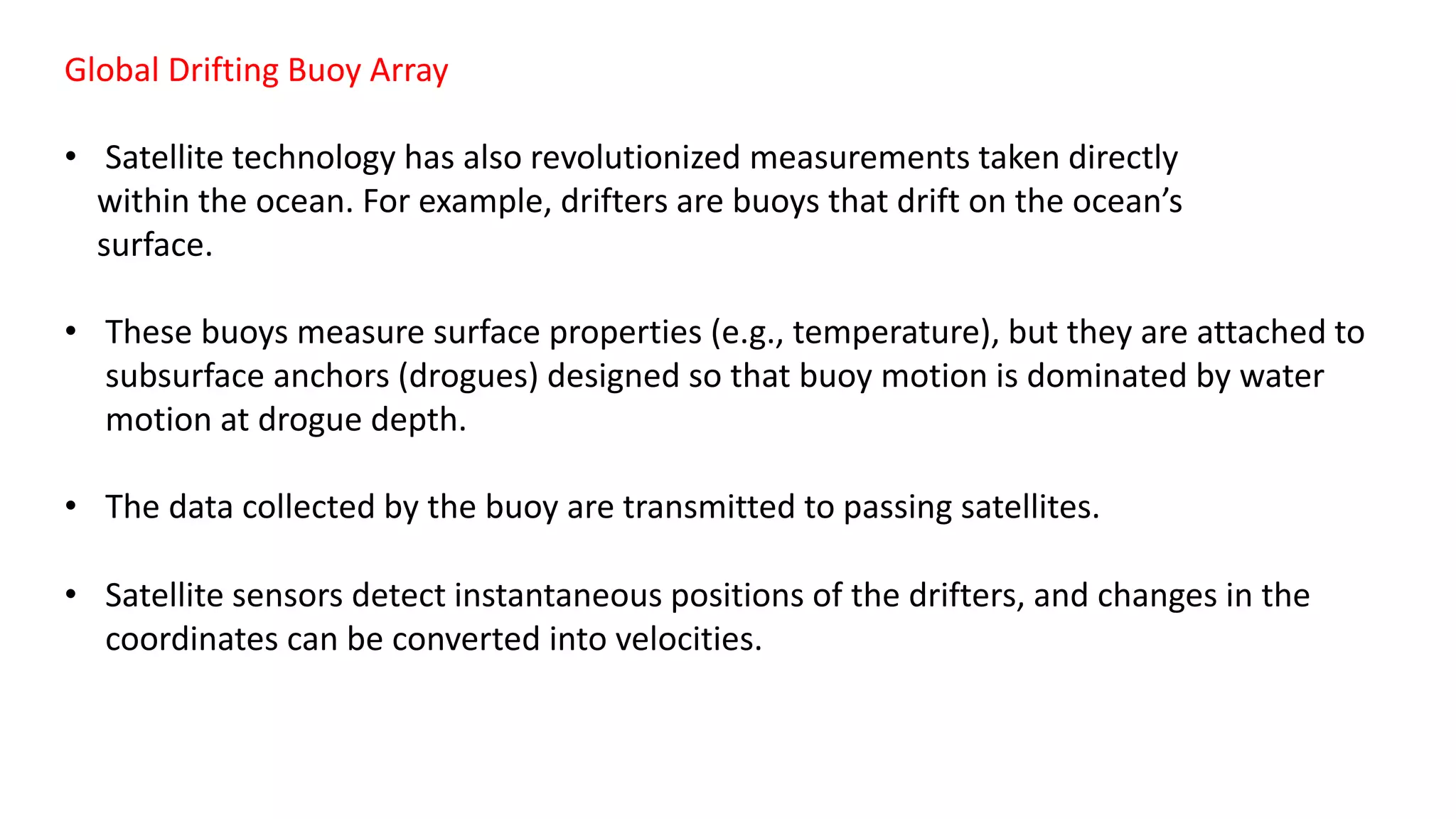 Monitoring ocean currents using satellite sensors | PPT