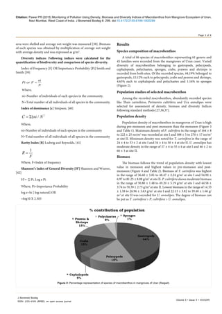 Monitoring of pollution using density, biomass and diversity indices of ...