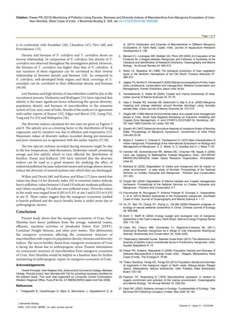 Monitoring of pollution using density, biomass and diversity indices of ...