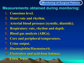 Monitoring of surgical patients | PPTX