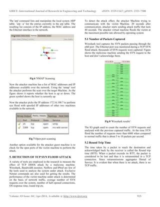 Monitoring of traffic over the victim under tcp syn flood in a lan | PDF