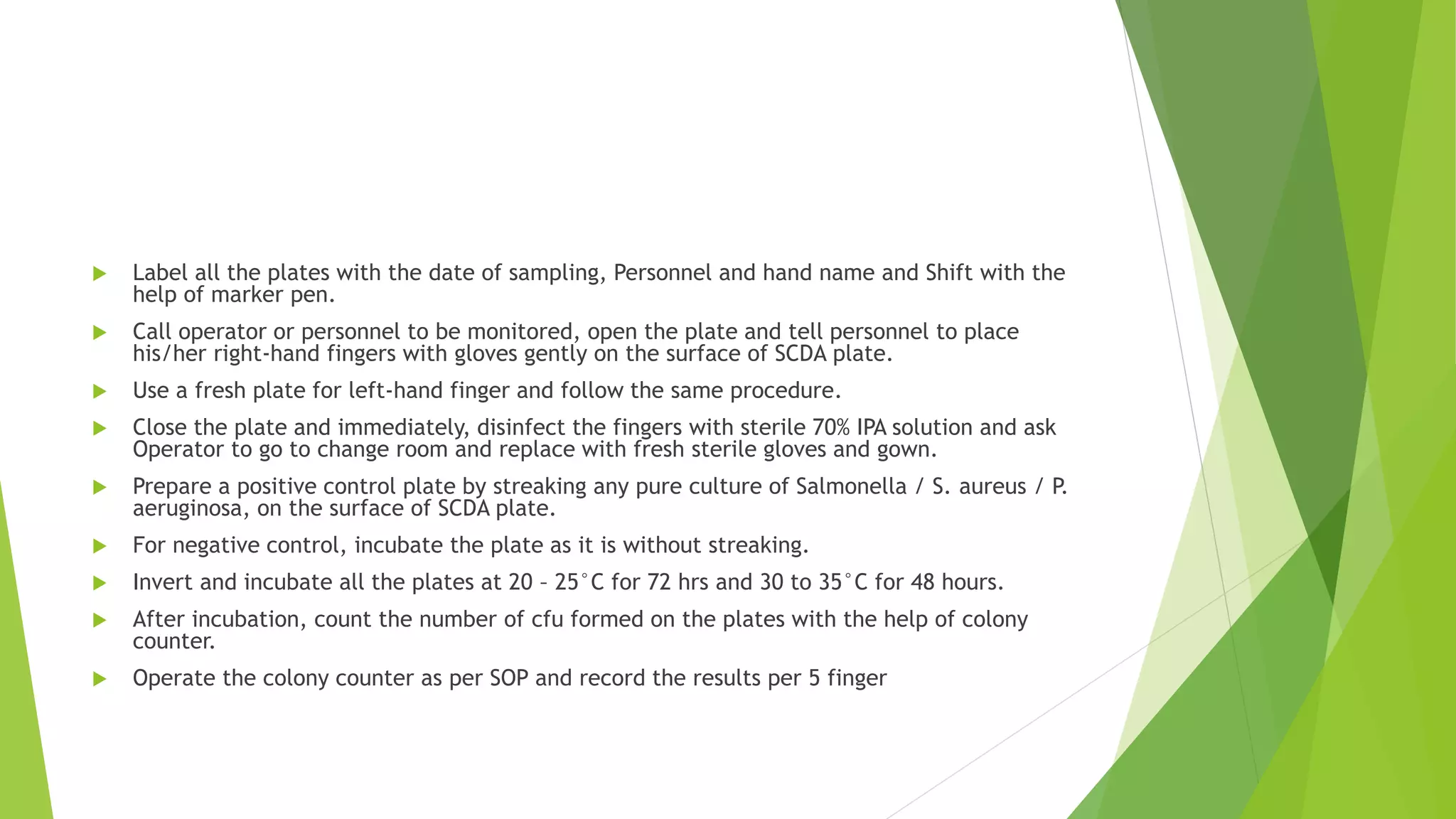 Monitoring of Working Surface and Working Personnel in Pharmaceutical ...