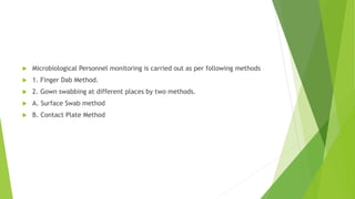 Monitoring of Working Surface and Working Personnel in Pharmaceutical ...