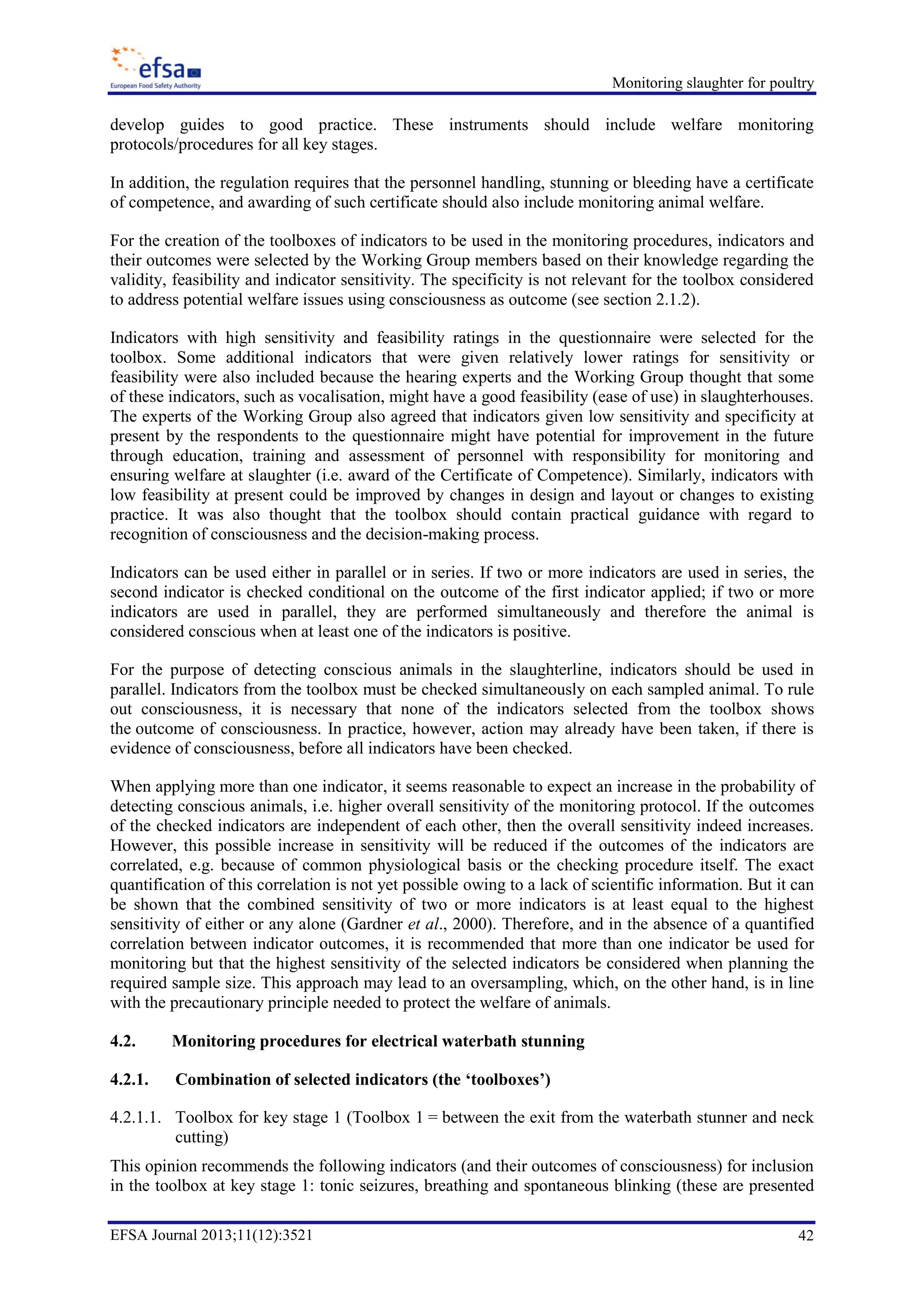 EFSA AHAW report on monitoring procedures at poultry slaughterhouses | PDF