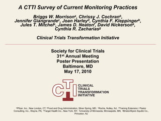 A CTTI Survey of Current Monitoring Practices | PDF