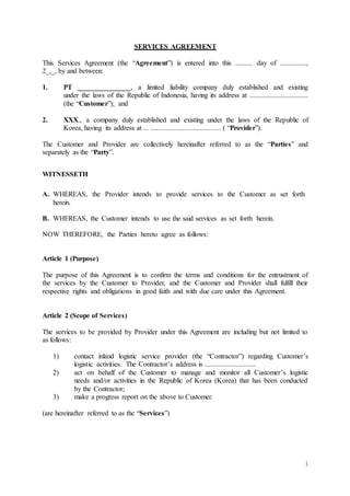 Monitoring Service Agreement Sample (Purchase this doc, Text ...