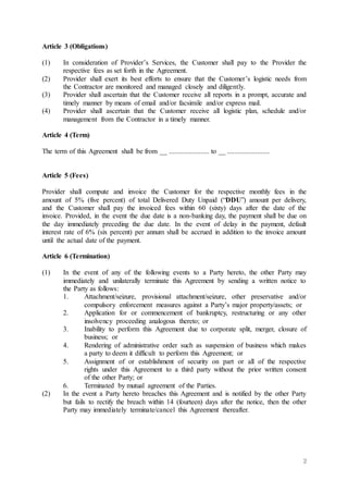 Monitoring Service Agreement Sample (Purchase this doc, Text ...