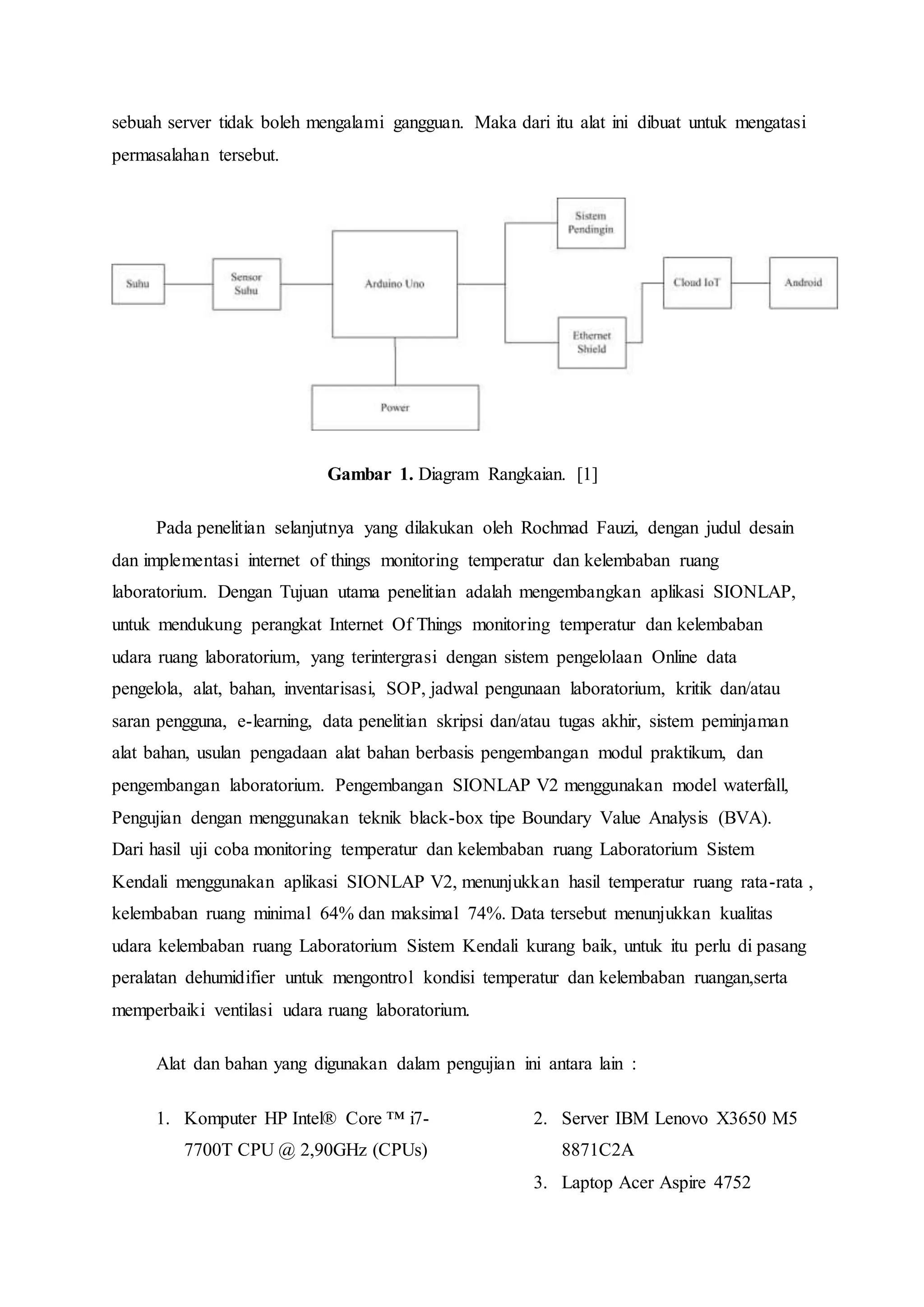 Monitoring temperatur dan kelembaban berbasis IoT | DOCX