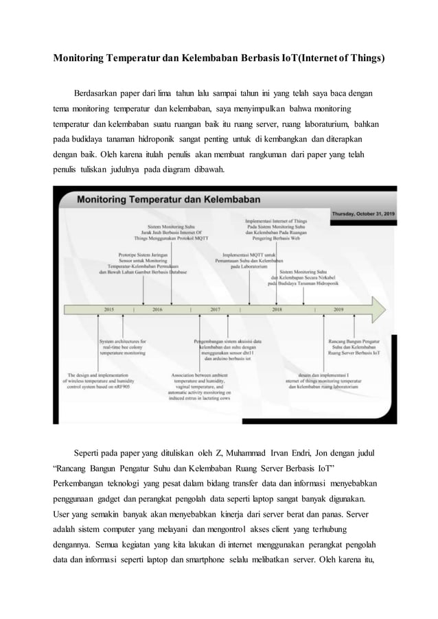 Monitoring temperatur dan kelembaban berbasis IoT | DOCX