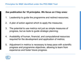 Monitoring the process using the PEG M&E Tool | PDF