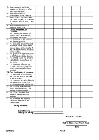 Monitoring tool to be used by school head to teacher | PDF