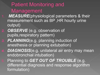 Monitoring under anaesthesia-brief description for undergrads. | PPTX
