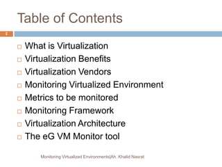 Monitoring Virtualized Environments | PPTX