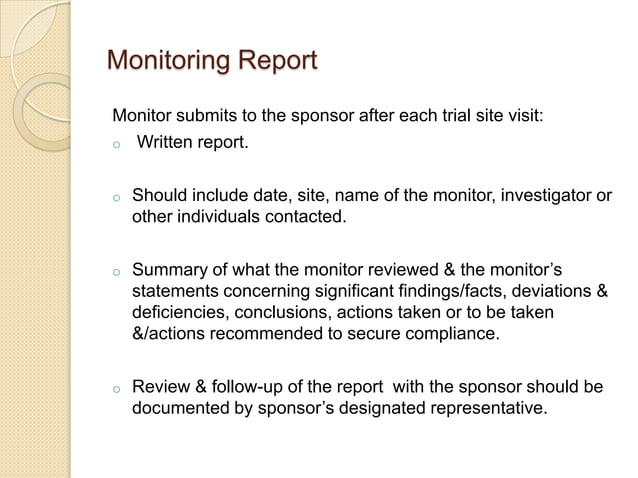 Monitoring Visits