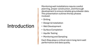 Monitoring Well Design, Stefan Stamoulis | PDF