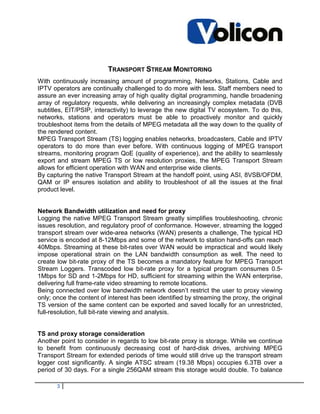 Monitoring whole mpeg transport stream | PDF