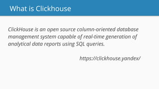 Monitoring with Clickhouse | PDF