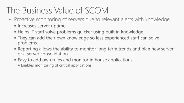 Monitoring your data center with scom | PPT