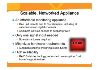 Monitor IQ Broadcast Monitoring System | PPT