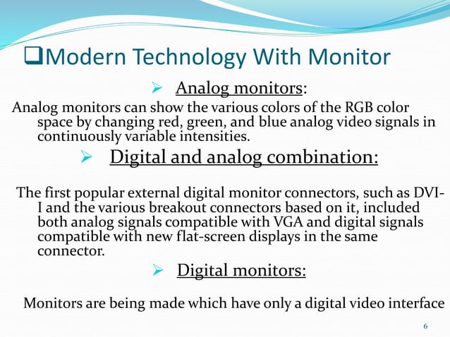 Monitor(lcd & crt) | PPTX | Computer Peripherals | Computing
