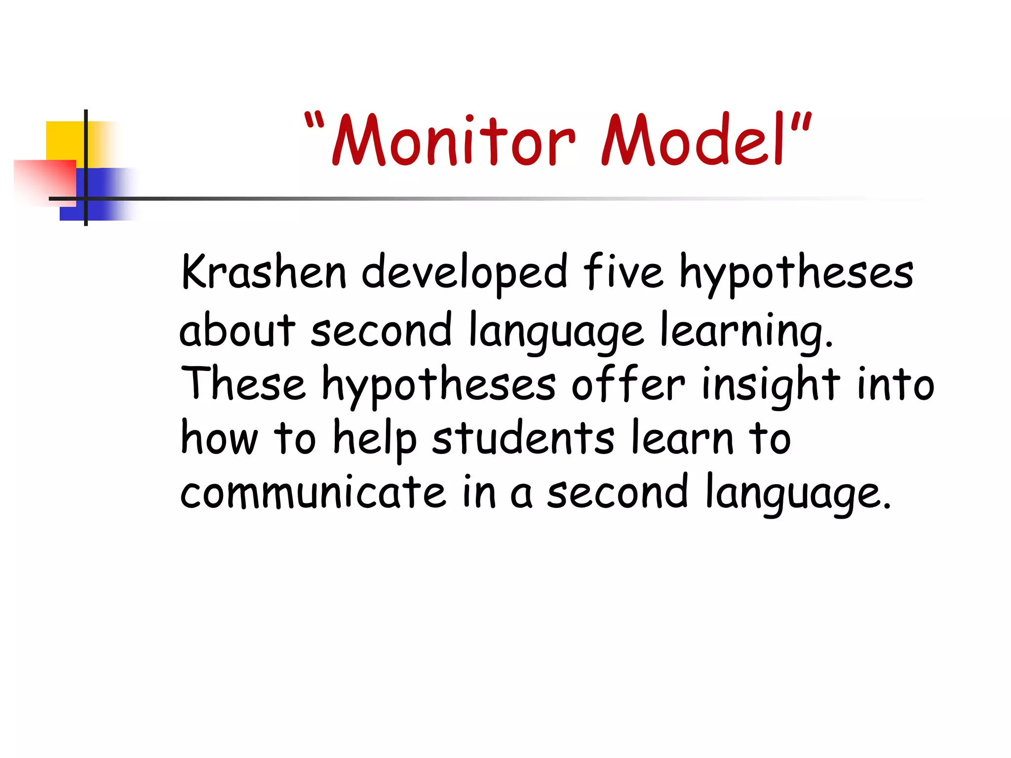 Monitor model theory krashen | PPT