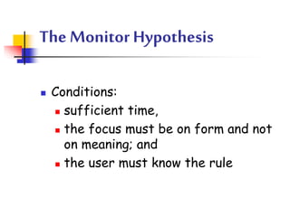 Monitor model theory krashen | PPT